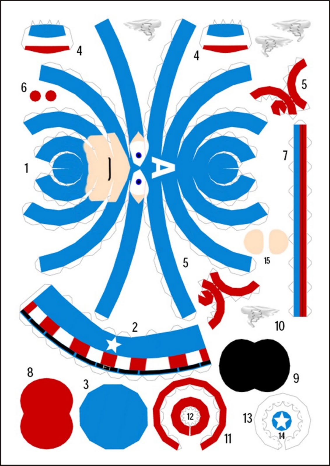 ED's Blog, Artwork and Portofolio: Captain America (papercraft)