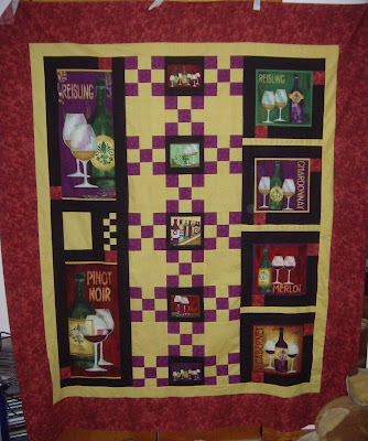 Quilts and Pieces: The Wine Quilt Done!
