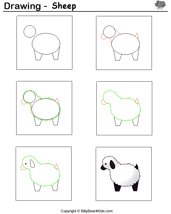 Aprenda a desenhar uma ovelha - Desenhos Aprenda a desenhar uma ovelha - Desenhos