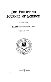 Filipino Librarian: FO: Philippine Journal of Science (1906-1949)