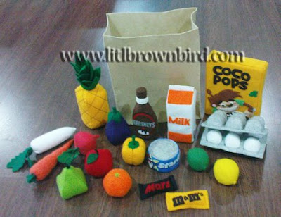 Lit'l Brown Bird's Dreams: Felt Grocery Set
