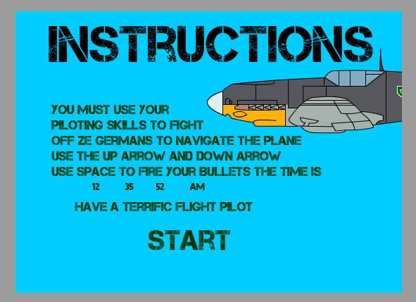 IDat 102 Flash Game: Instruction Screen for my game