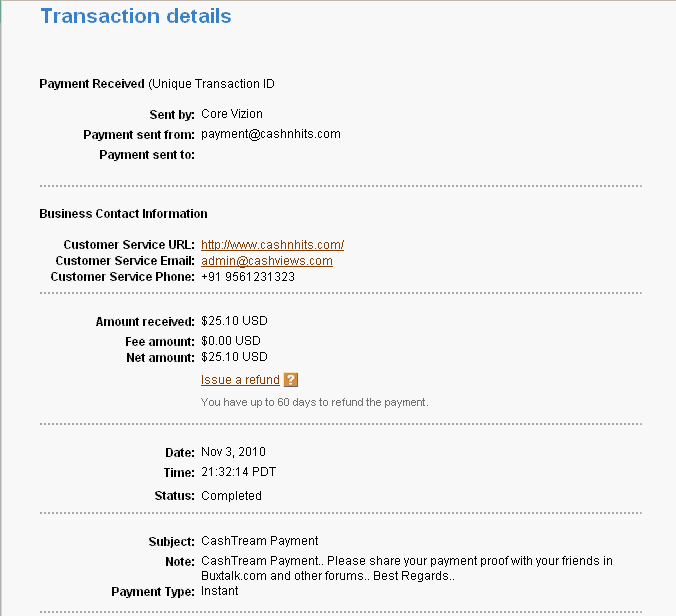 PAYMENT PROOF