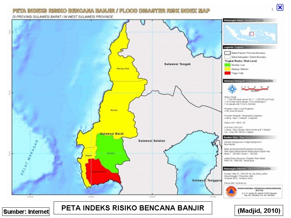 PETA DIGITAL: Peta Indeks Risiko Bencana Banjir Provinsi Sulawesi Barat