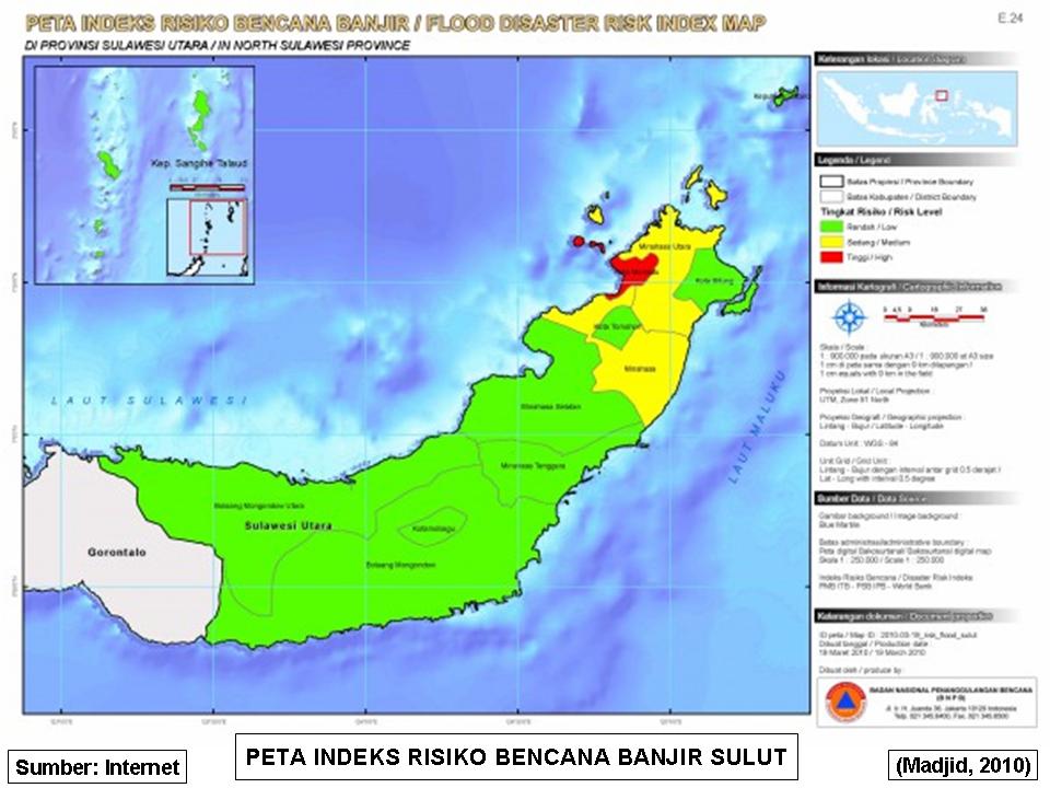 PETA DIGITAL: Peta Indeks Risiko Bencana Banjir di Provinsi Sulawesi Utara