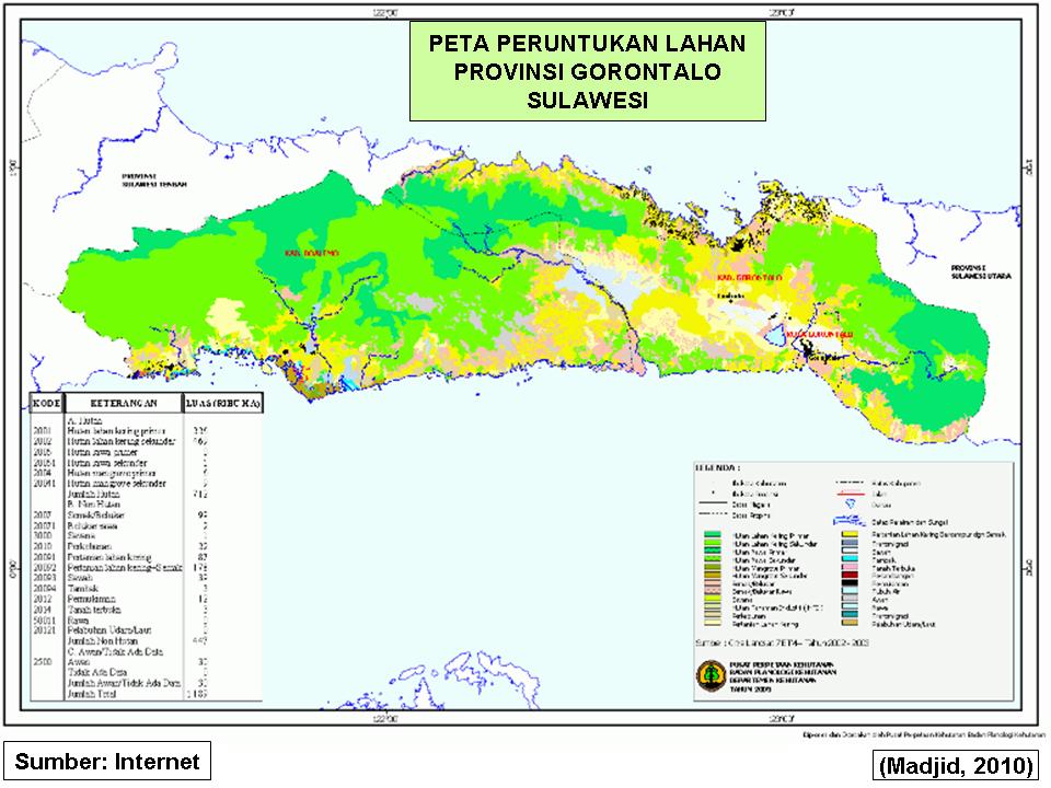 PETA DIGITAL: Peta Peruntukan Lahan Provinsi Gorontalo, Sulawesi