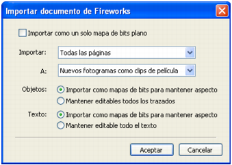excel: capas y fotogramas de fireworks