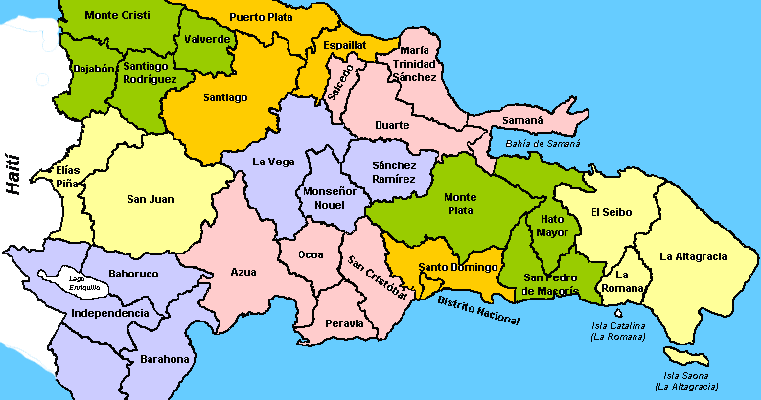 Geografia humana SHG101-02 : Mapa político de la República Dominicana