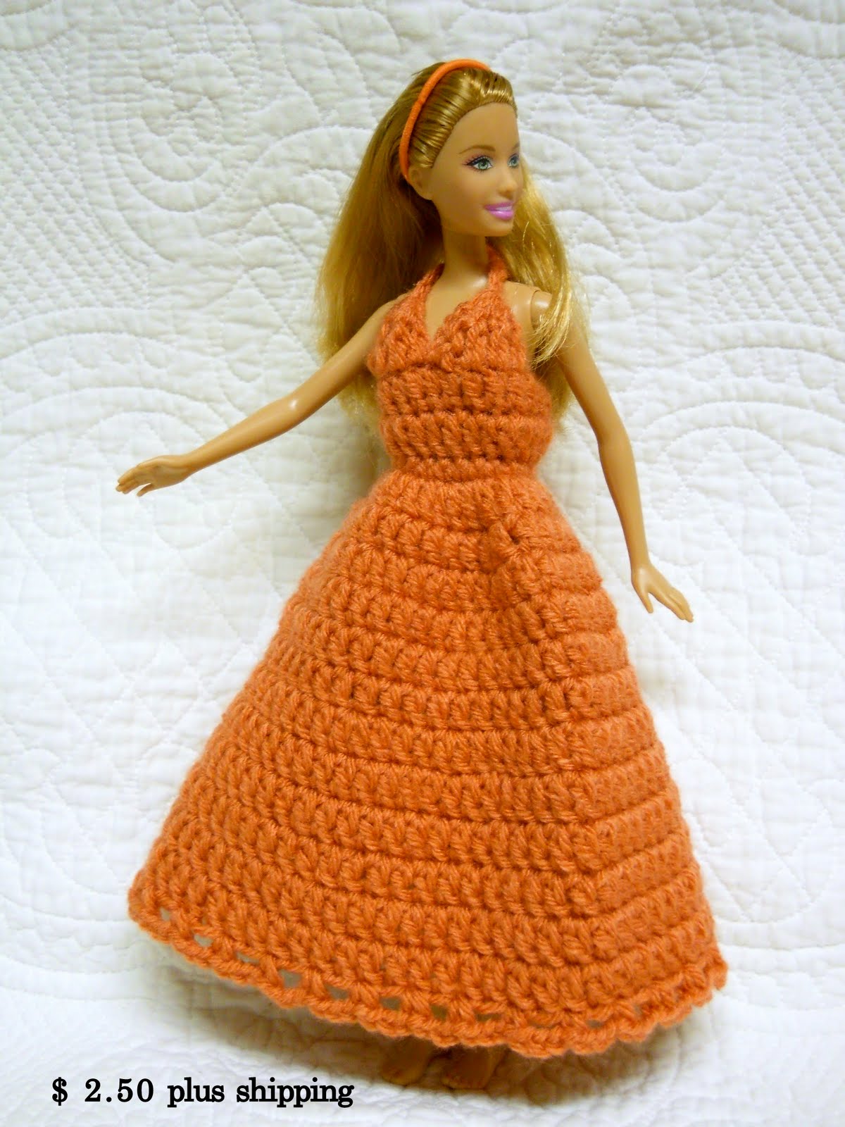 The Witches Stitch: Barbie Orange Evening Dress