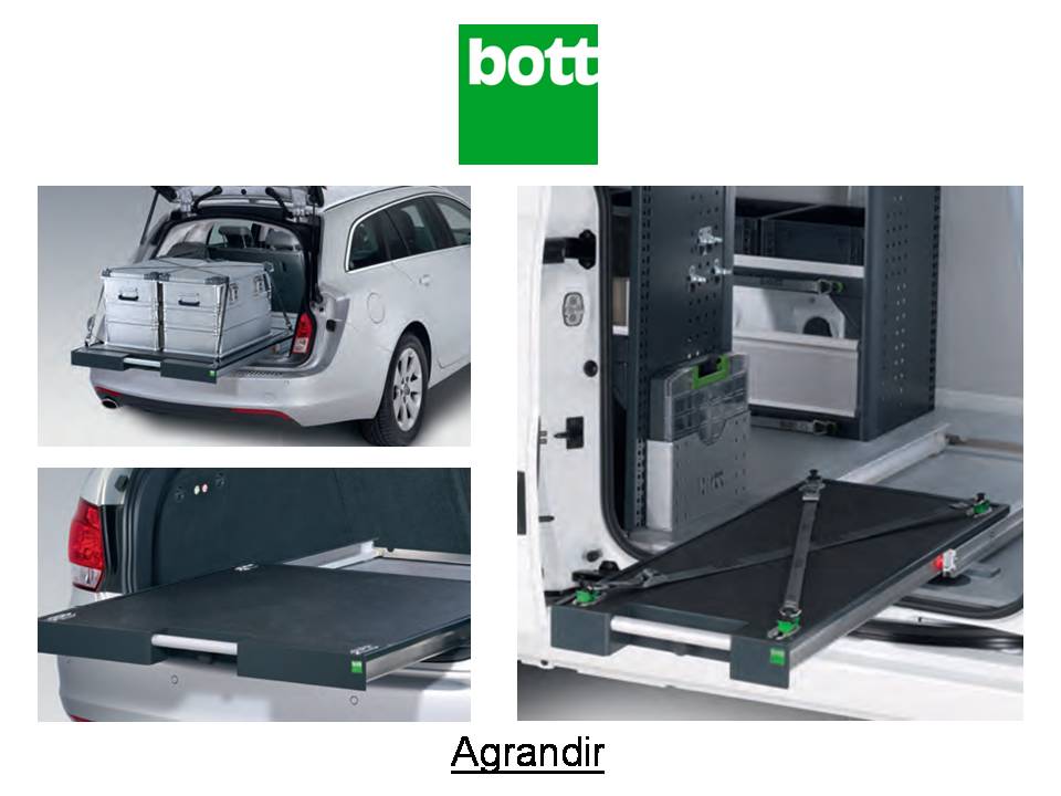 BOTT: Tablette extensible pour vehicule utilitaire