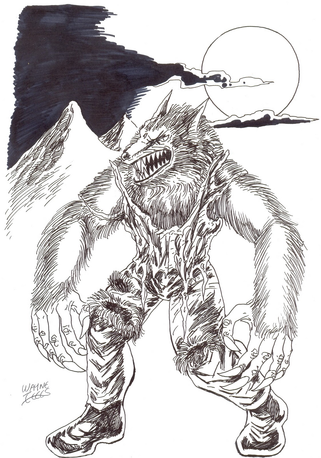 Wayne Tully Horror Art: How To Draw A Werewolf - Fantasy Drawing Tutorial