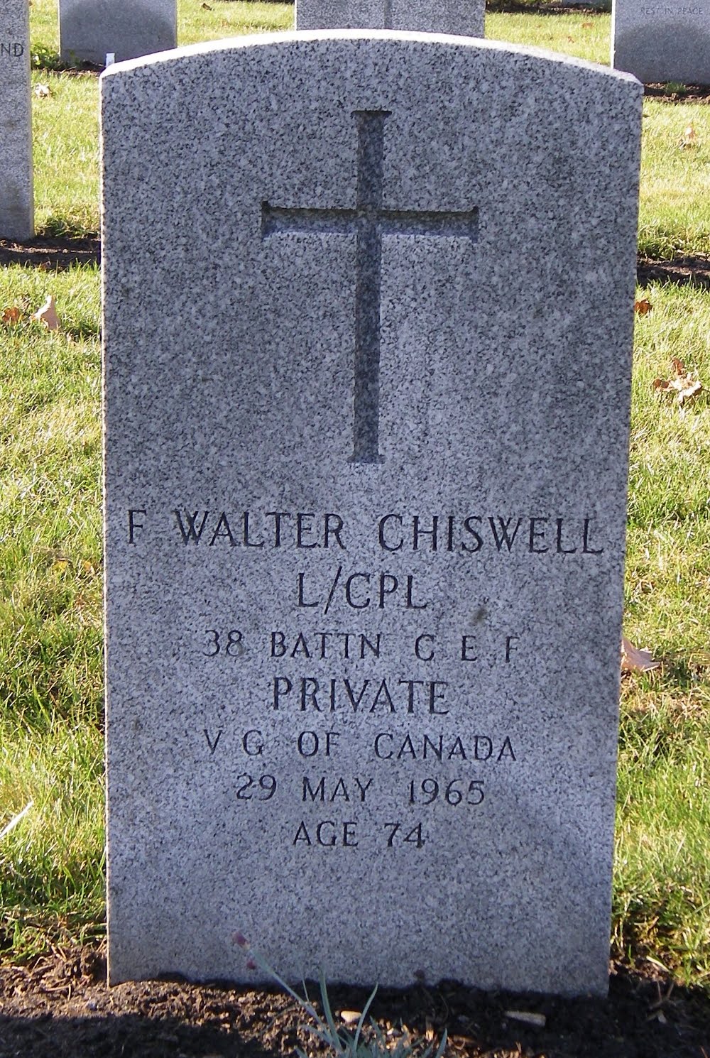 Soldiers of the 38th: Lance-Corporal Frederick Walter Chiswell
