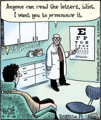 A Walk in the WoRds : Linguistics Cartoon Favorites - Phonetic Eye Chart