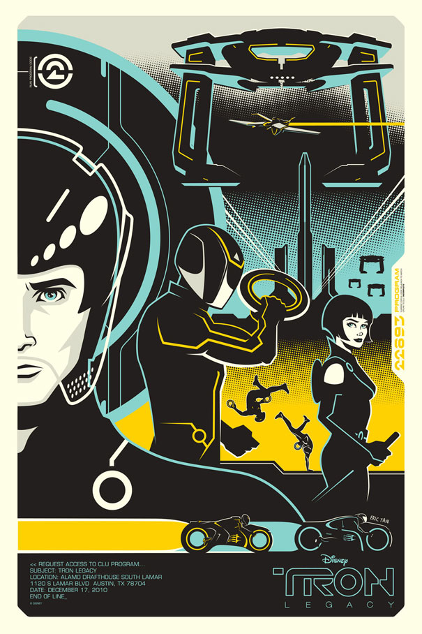 The Blot Says...: TRON & TRON: Legacy GID Screen Prints by Eric Tan