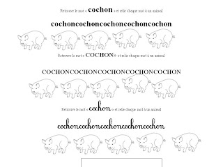 Maternelle: Prélecture : segmenter le mot "cochon"