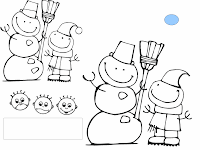 Maternelle: Jeu des différences avec un bonhomme de neige