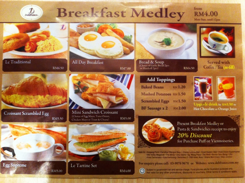 Delifrance Breakfast Medley 西式早餐RM4起