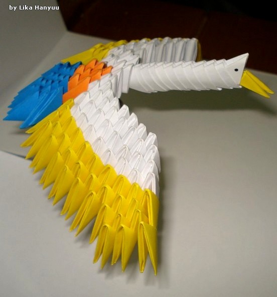 Lika Hanyuu －折り紙－XD: 鶴 - Tsuru Block Folding - Modelo 1