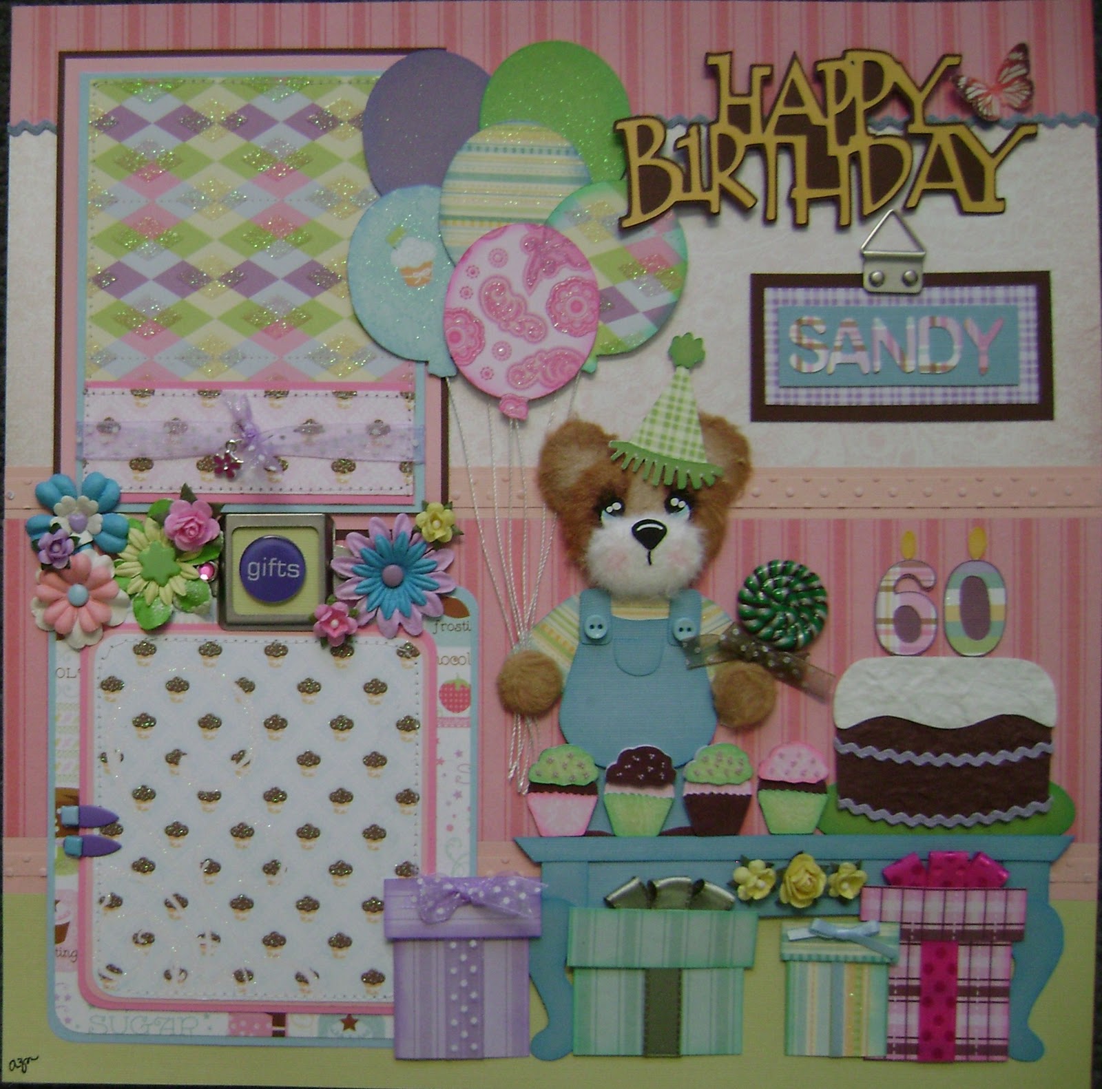 Alicazam: Scrapbook Layout 9: Sandy's 60th Birthday
