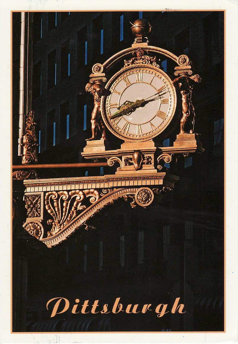 ULVIKARU POSTCARDS: USA - Pennsylvania / Pittsburgh. Kaufman's Clock
