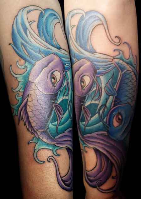Foot tattoos of pisces fish | Zodiac tattoos