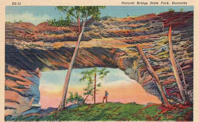 Kentucky Travels: Postcard: Natural Bridge State Park, Kentucky