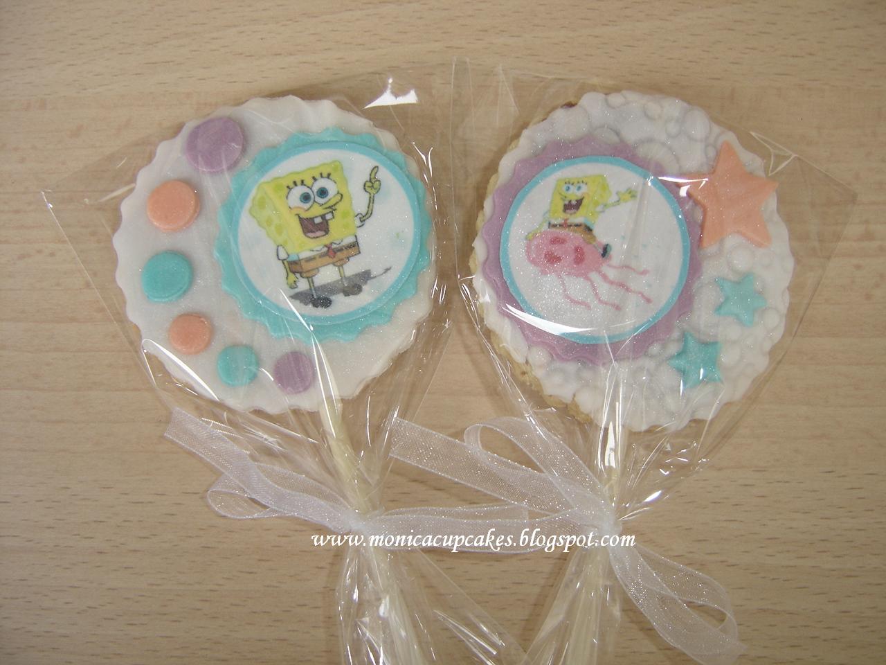 Mónica Cupcakes: GALLETAS DE BOB ESPONJA CON OBLEA/SPONGE BOB COOKIES