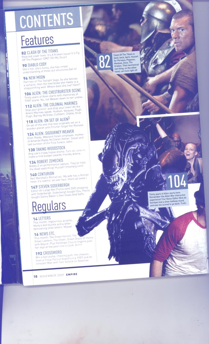 Media GCSE Resources: Empire Magazine Contents Page - Clash of the Titans