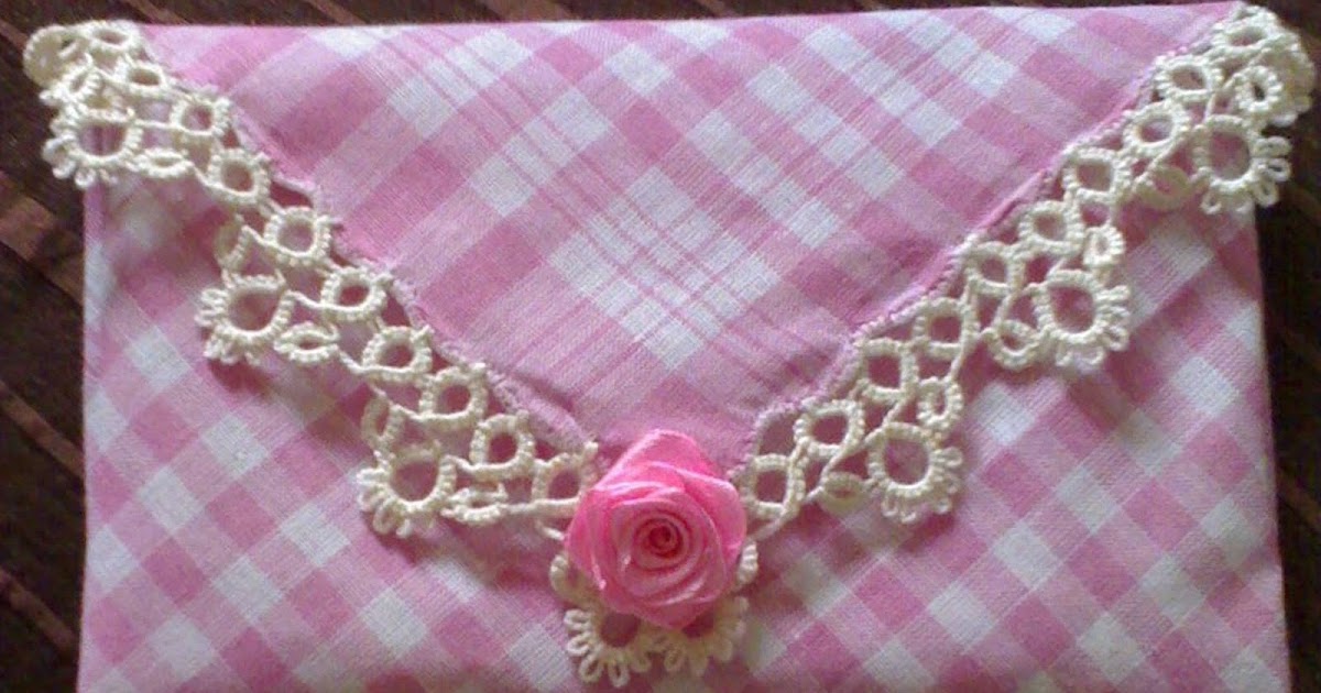 House of Blue Damask: Tatting Project: Pink Gingham Handkerchief