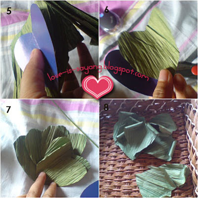 Love is sayang...: DIY : Bunga Ros Hijau..