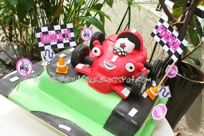 wedding cake collection: Roary The Racing Car Cake by MadAboutCake