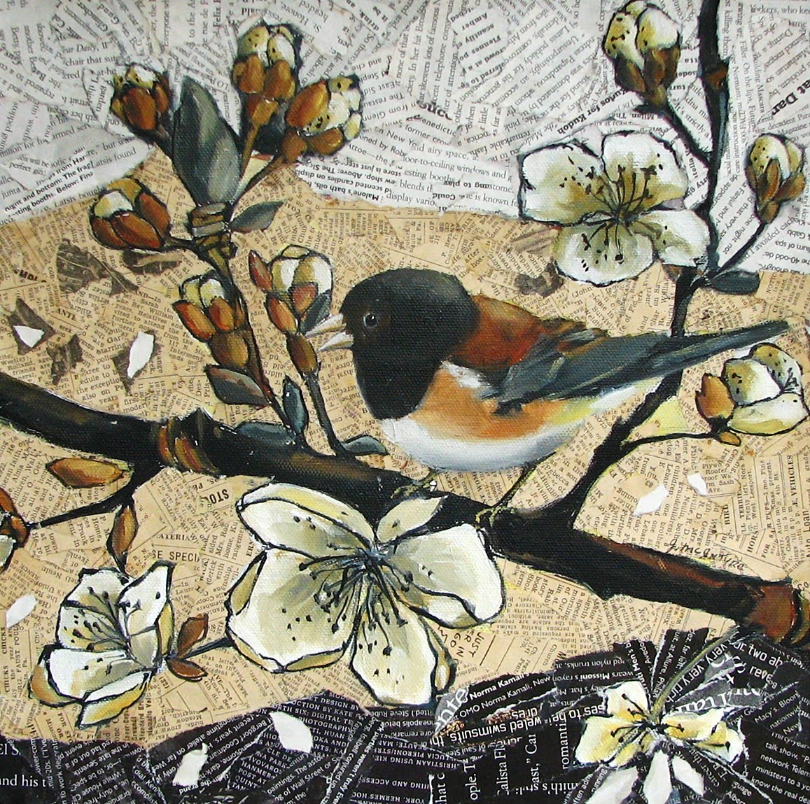 Bird collage | Art, Bird art, Painting