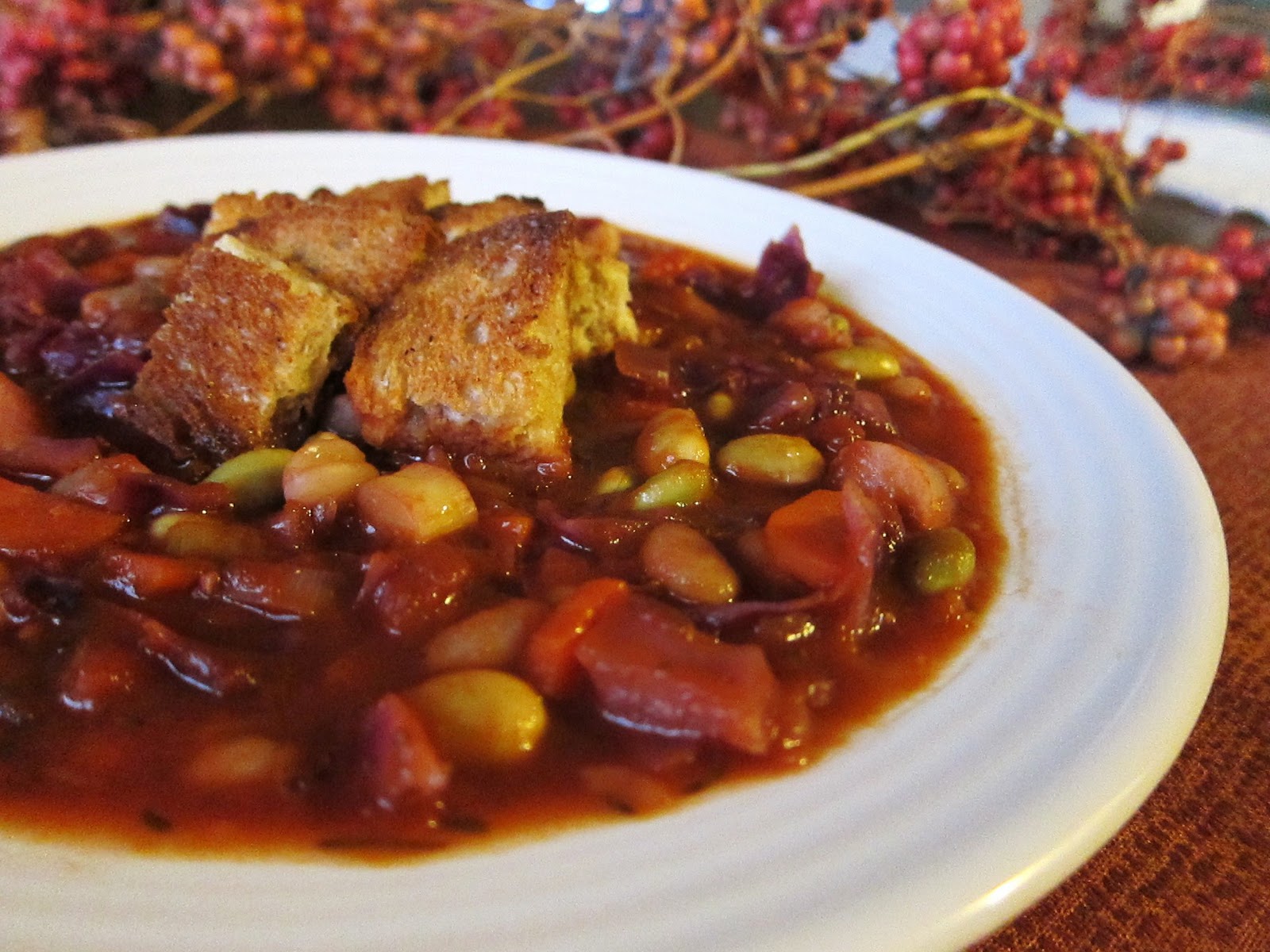 Garlic and Sea Salt: Red October Soup with Sourdough Croutons
