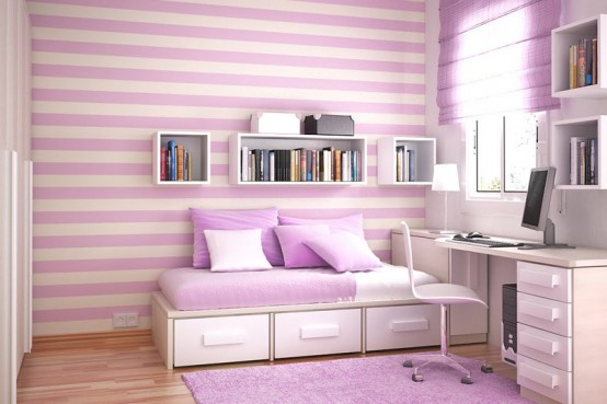 Modern Bedroom Design and Furniture In Violet Color - Home Designs ...