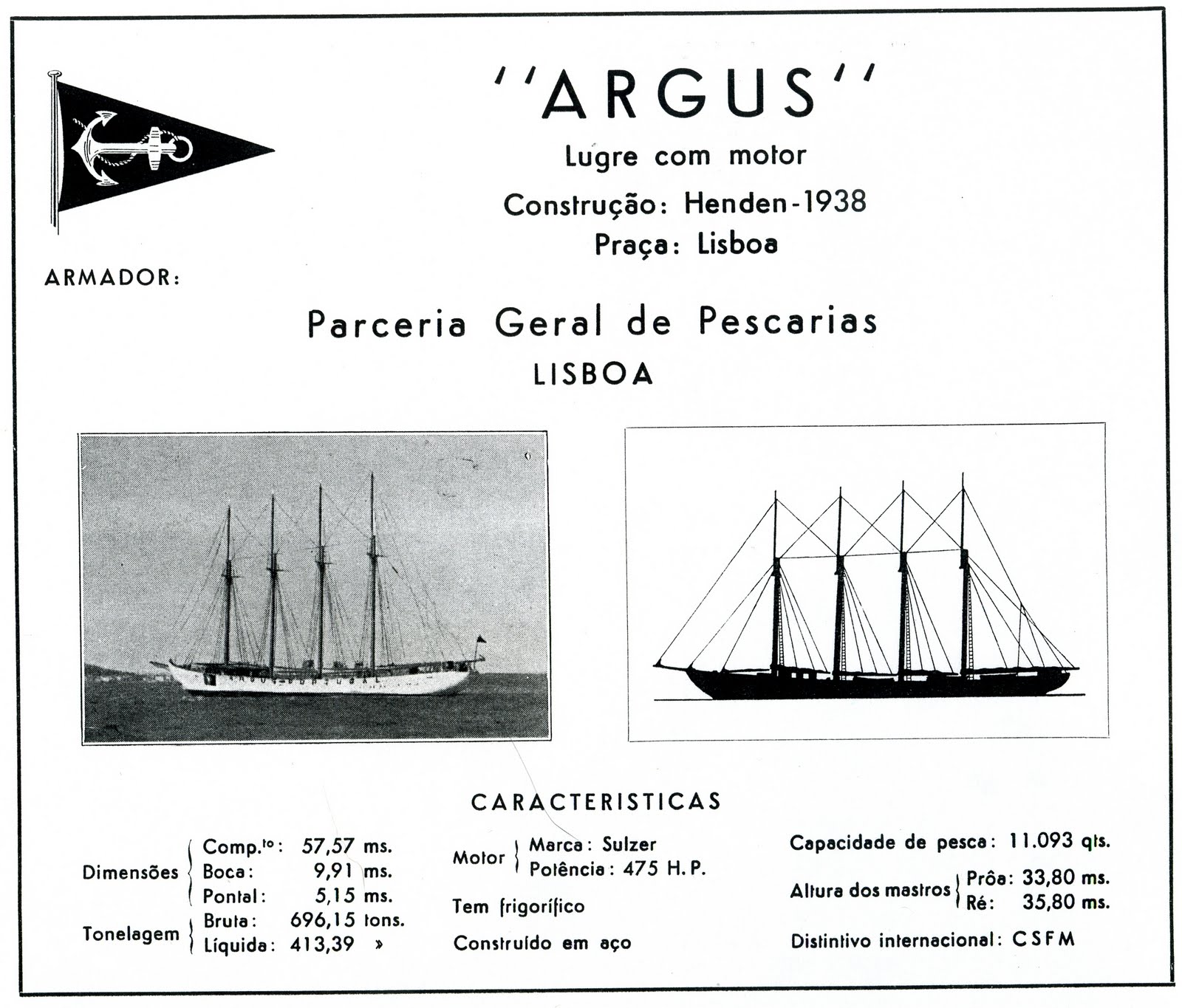 Lugre CREOULA de 1937: NAVIOS DA CLASSE CREOULA