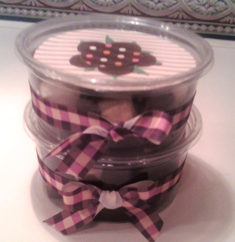 Dogg and Pony Show: Recycled chocolate cherry containers-fun to eat!