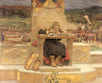 La storia del diritto: Irnerio sui testi di Giustiniano