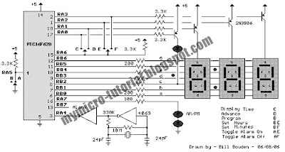 Free Microcontroller and Interface Programming: Digital Clock Timer Circuit