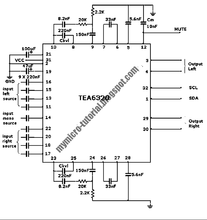 Control TEA6320 Multichannel Audio Selector and Volume Control Circuit ...