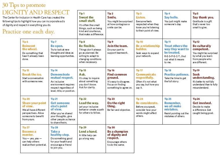 Dignity and Respect Campaign: 30 Days of Dignity and Respect