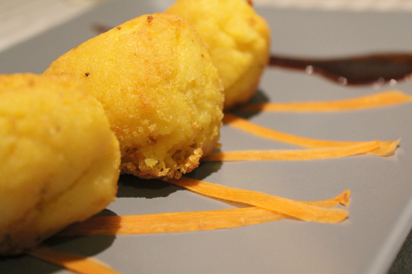 Donkey and the Carrot: CHEESY POLENTA BALLS WITH CHICKEN AND JACK ...