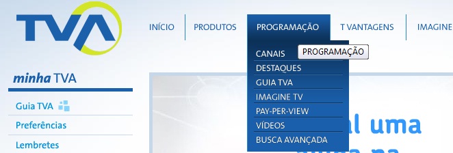 TVA PROGRAMAÇÃO E TVA DIGITAL PACOTES