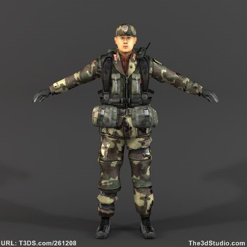 GEXOGEN 3D: 3D Model of Chinese Soldier Character