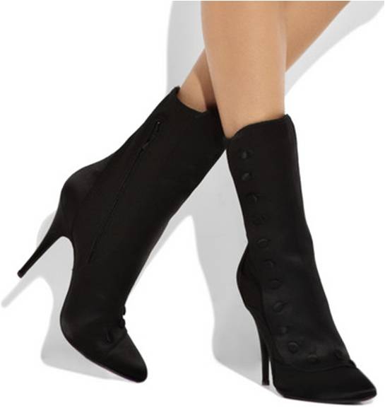 Women's High Heel Shoes: Designer Majoret Shoes: Balmain Silk Button-Up ...