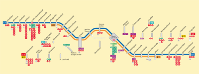 Free vector box: "Metro map of Nürnberg"