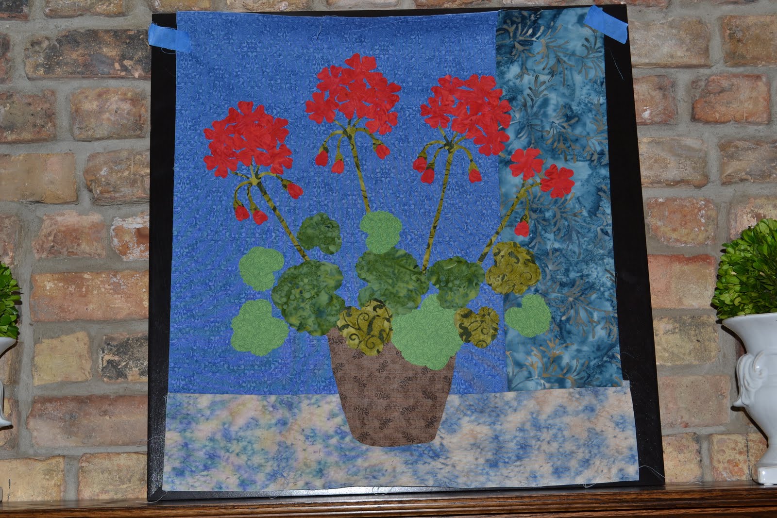 Fabric and Flowers in Texas: Geranium Wall Hanging