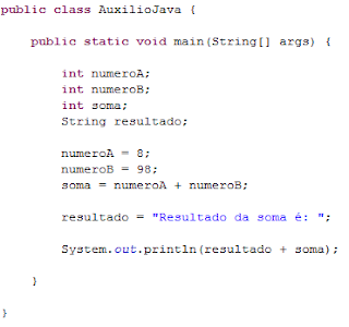 Auxílio Java: Declaração de Variáveis