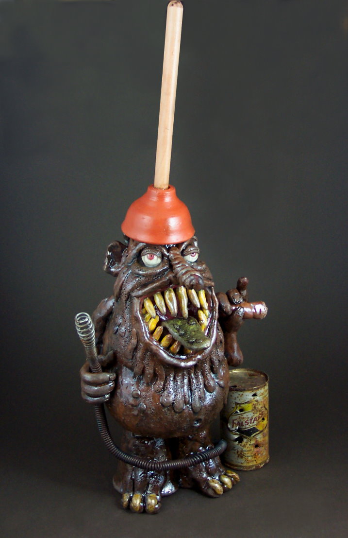 Wildmud Pottery And Sculpture: Snakey Jake Sewer Troll