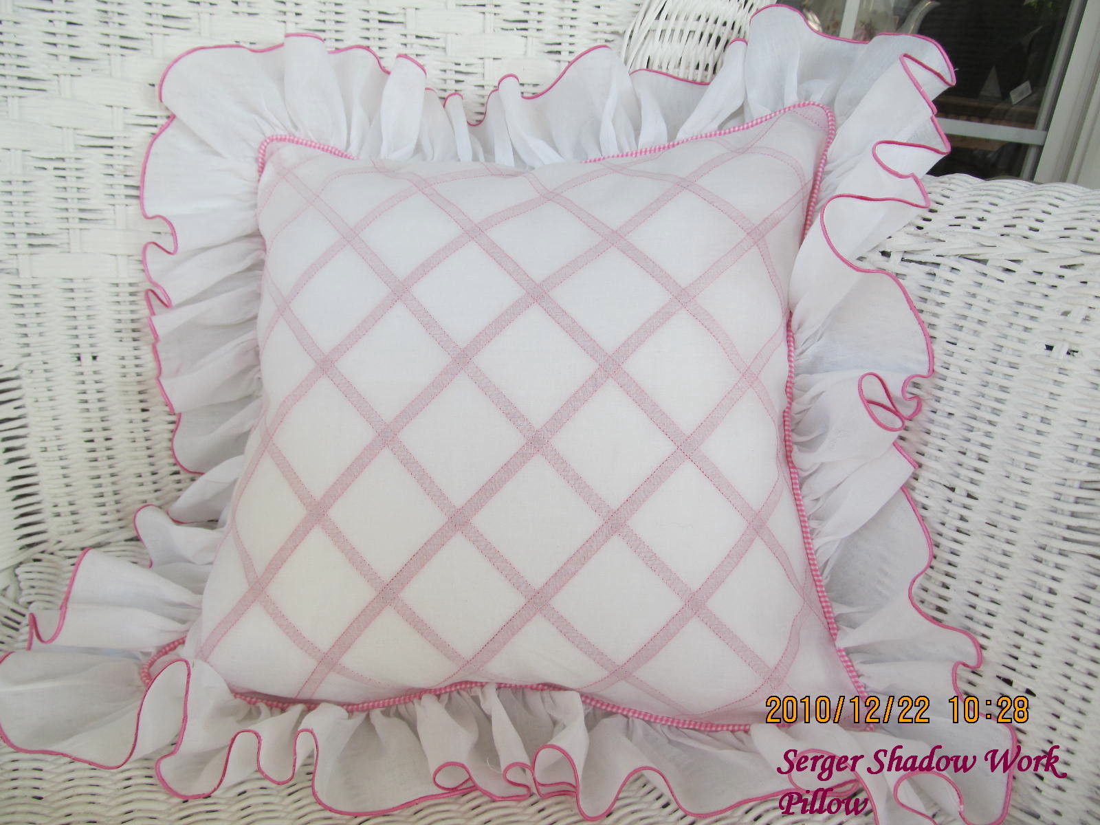 Sewing Sandy: Serger Shadow Work Pillow Finished!