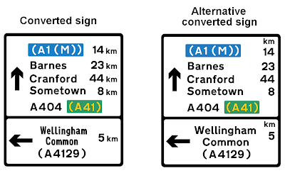 Metric direction signs and other distance signs in the UK | glob on someday
